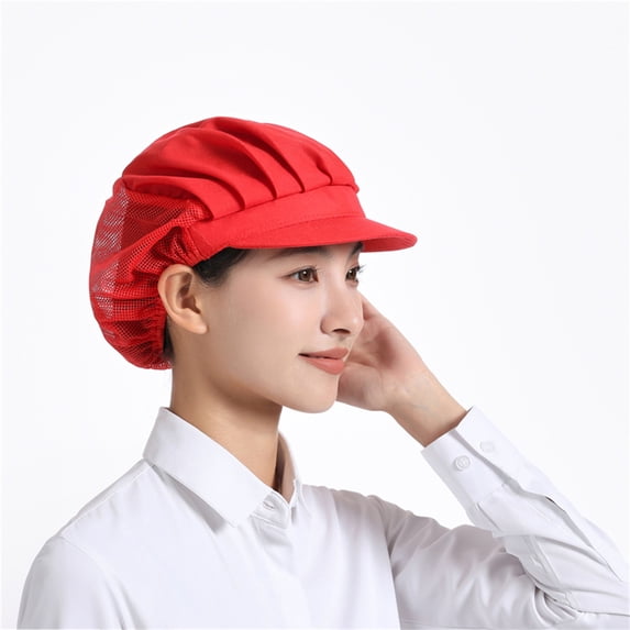 Elastic Chefs Hat With Brims Mesh Ventilation Design Sanitary Hair Net ...