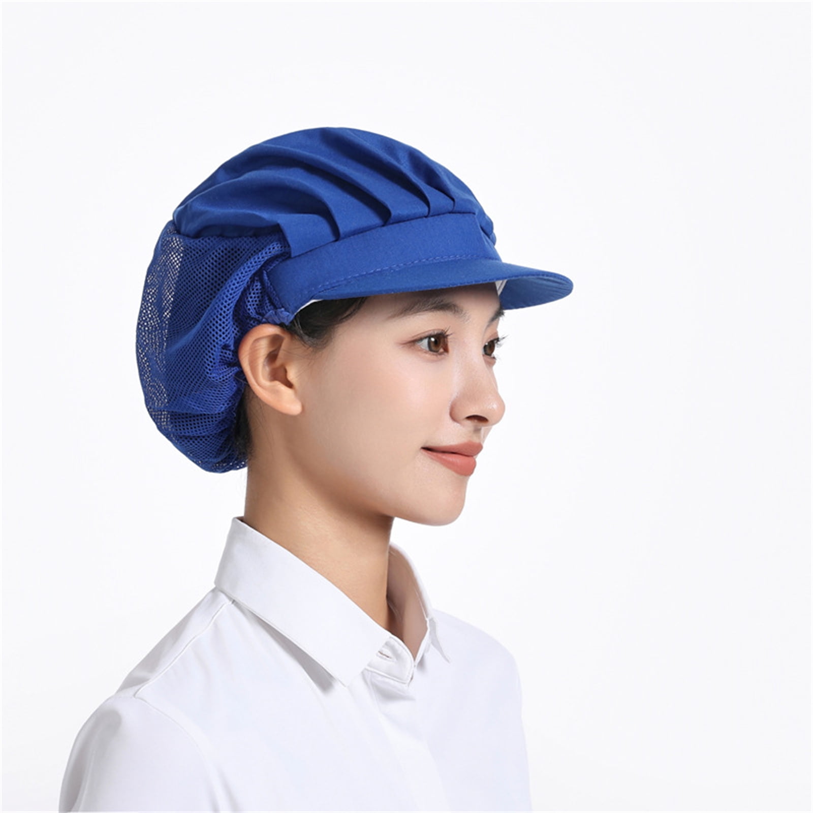 Elastic Chefs Hat With Brims Mesh Ventilation Design Sanitary Hair Net ...