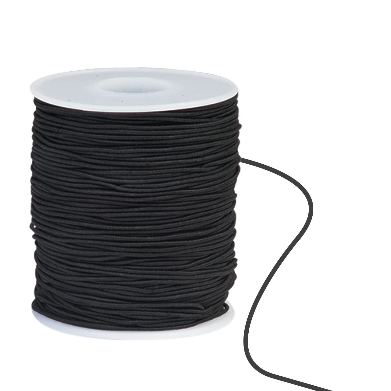 1mm x 100m Elastic Cord, Beading Thread for DIY Jewelry, Crafts (Black ...