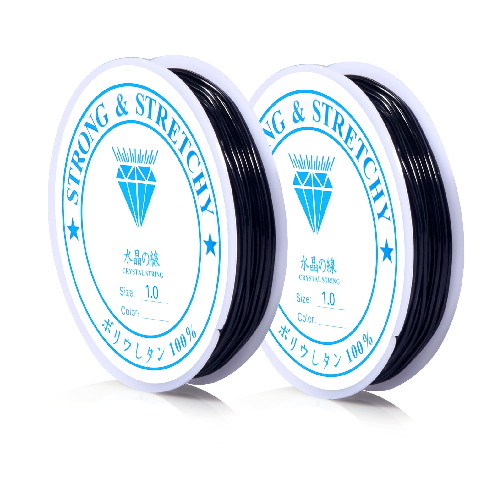 Elastic Cord, 1mm x 100m Bracelet String Elastic String Beading Cords ...