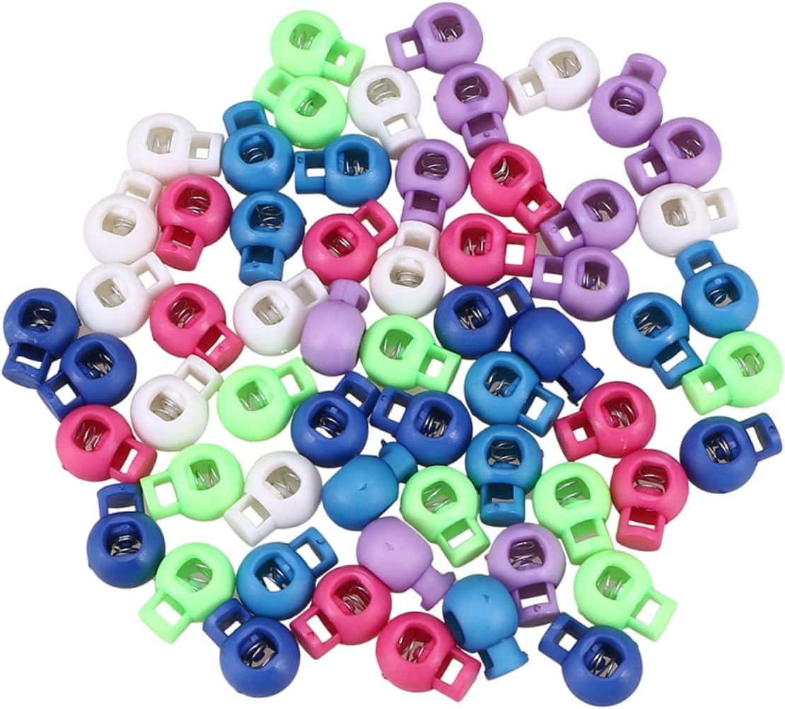 Elastic Cord Buckle 60pcs Cord Locks for Drawstrings Round Elastic Cord ...