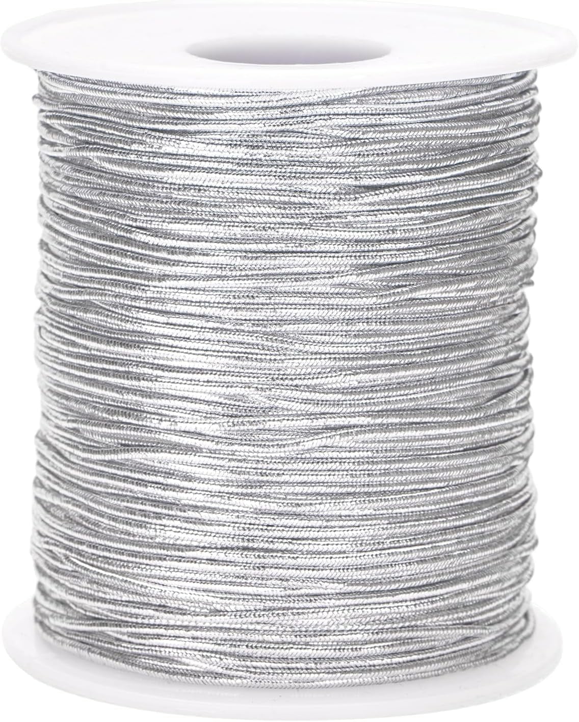 Elastic Cord,Silver Elastic Ribbon,110 Yards×1MM Metallic Tinsel ...