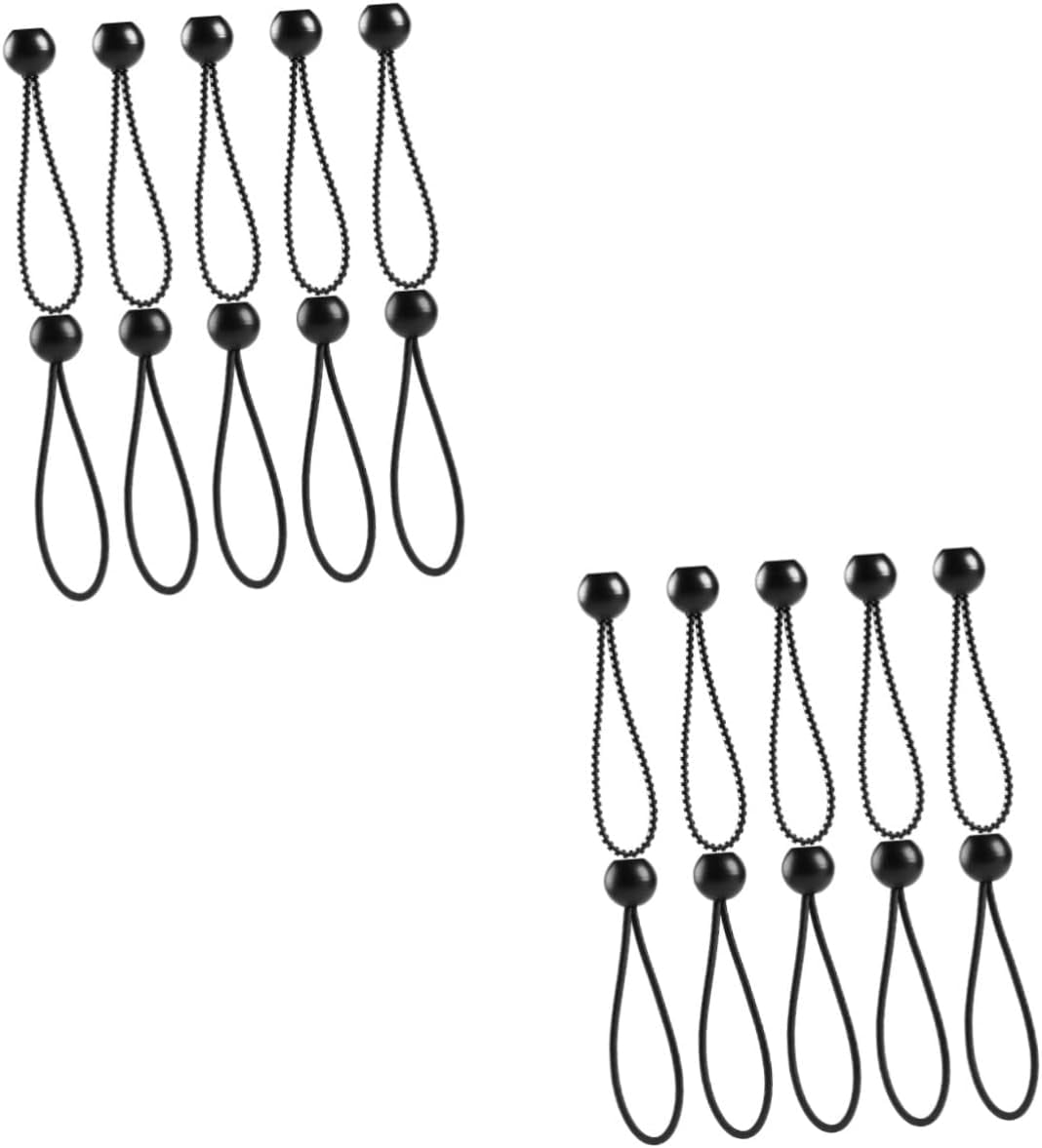 Elastic Cord Straps Tent for Camping Black Tarp Black Tie 60 Pcs Bungee ...