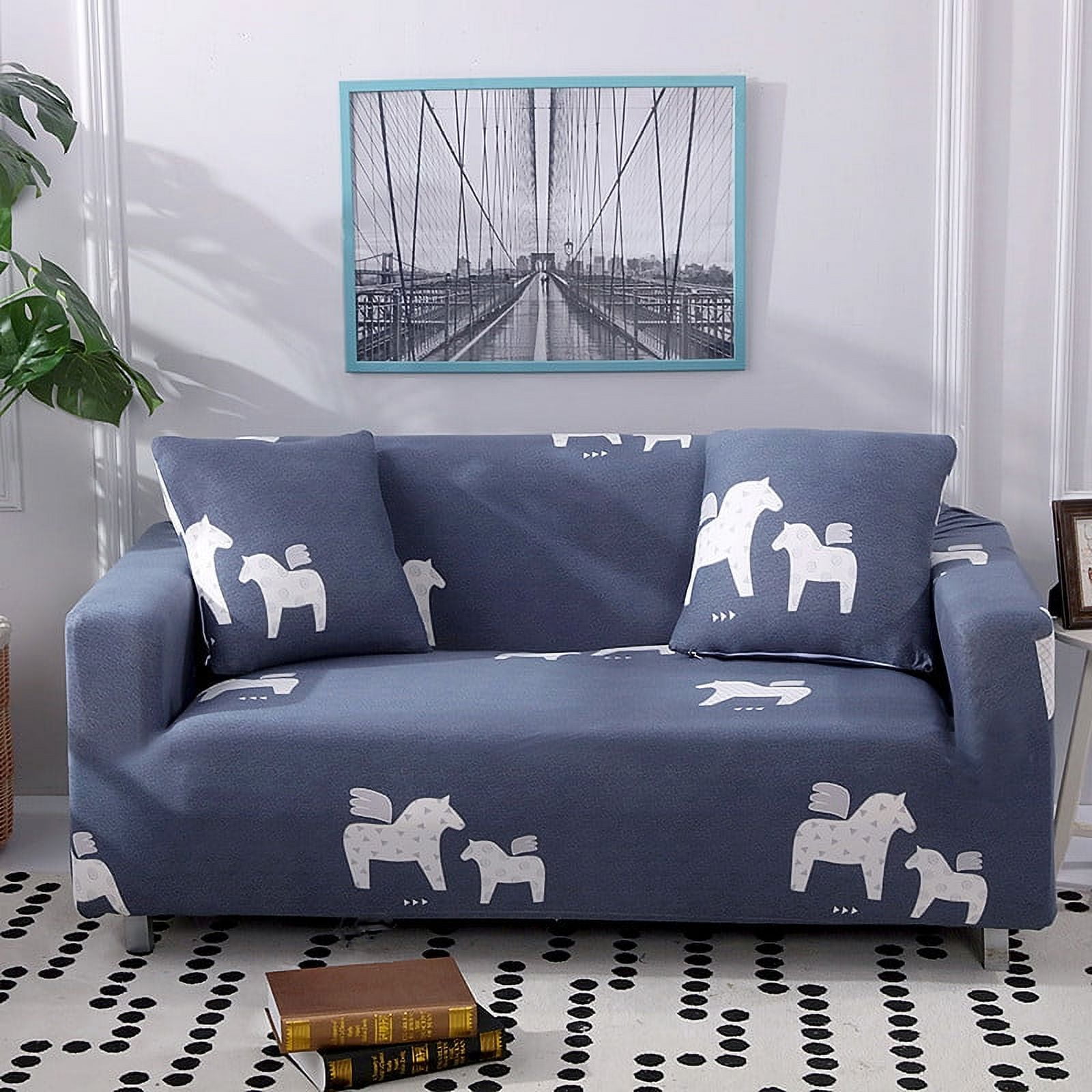 Elastic Couch Cover for Living Room Stretch Slipcovers Sectional Sofa ...