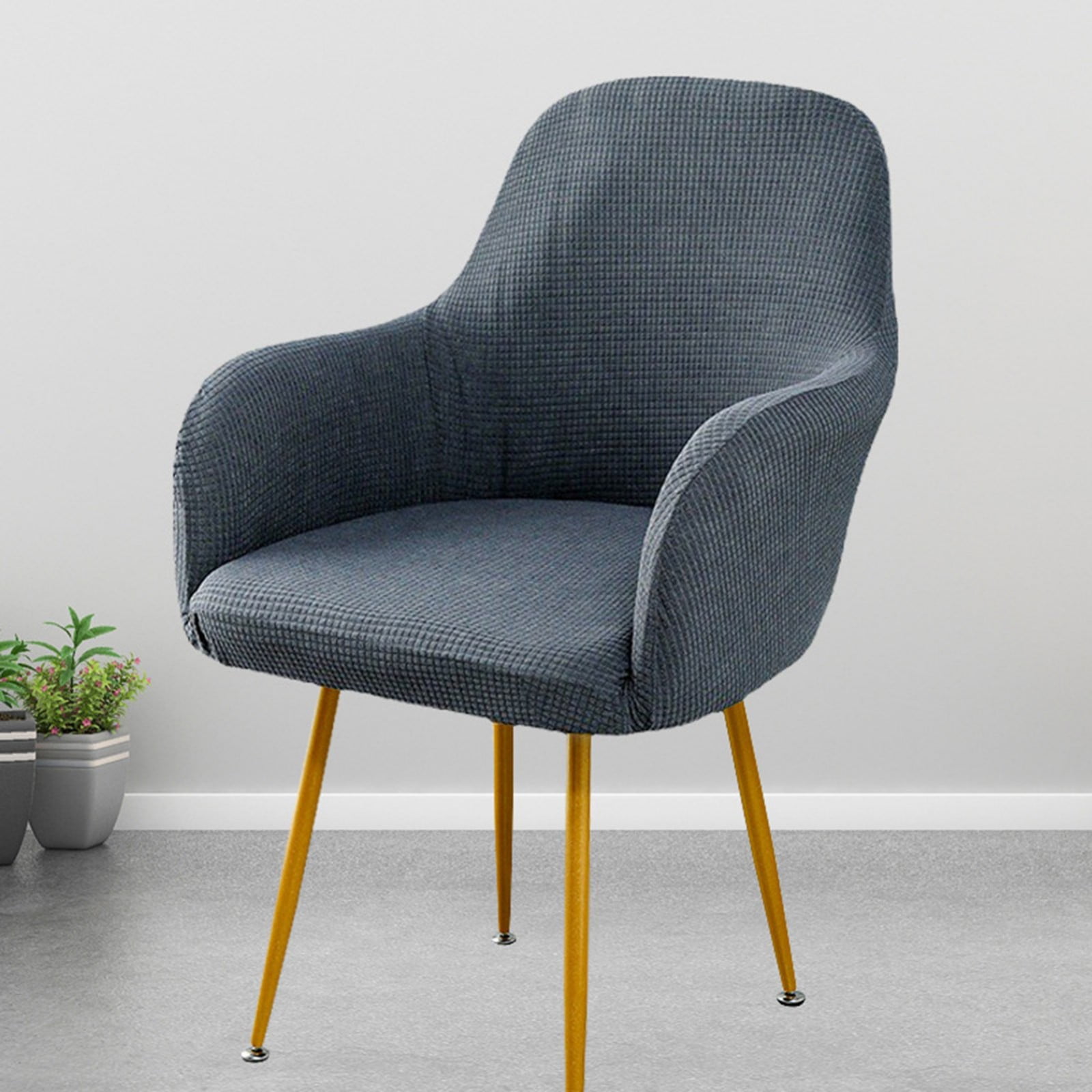 Elastic Curved Back Chair Covers Soft, Fade-Resistant Solid Color ...