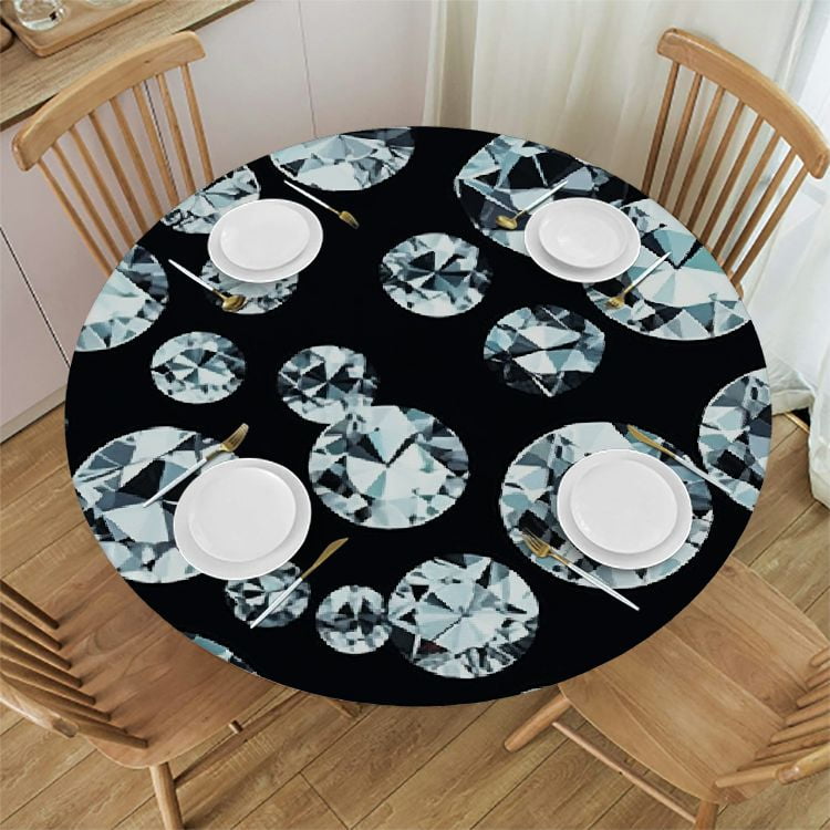 Elastic , Diamond Decor Decorative Fabric Table Cover for, Group of ...