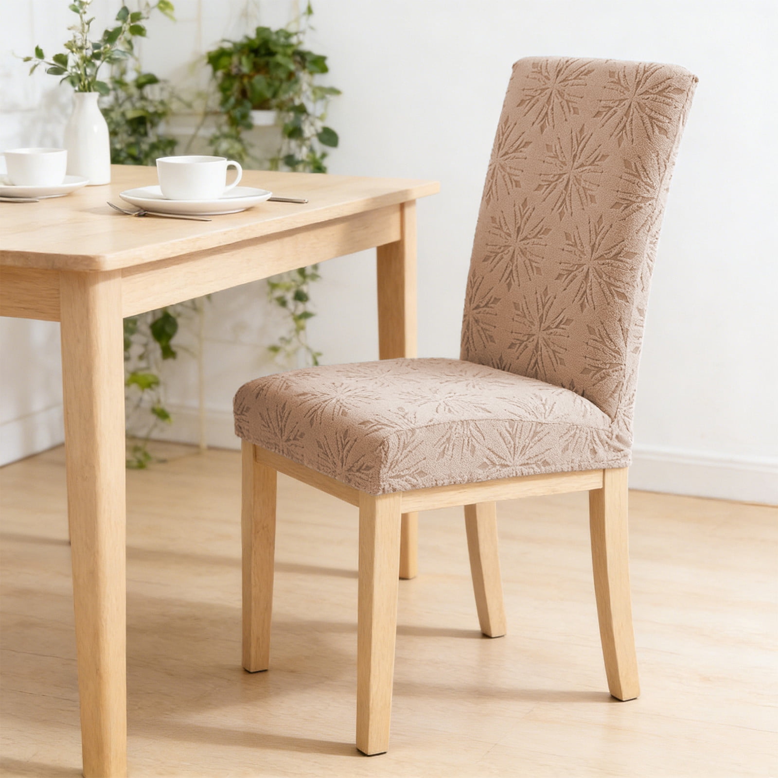 Elastic Dining Chair Covers | Semi-Circular Stretch Knit Slipcovers ...