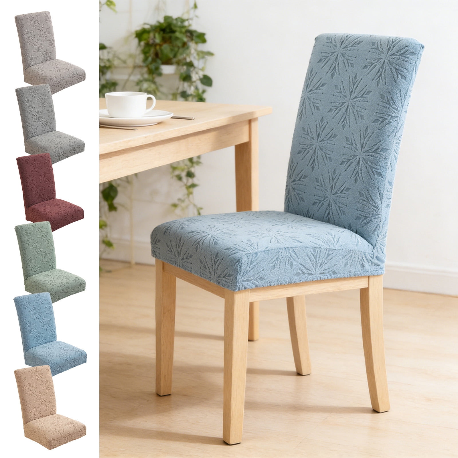 Elastic Dining Chair Covers Stretch Semi Circular | Polyester Slipcover ...