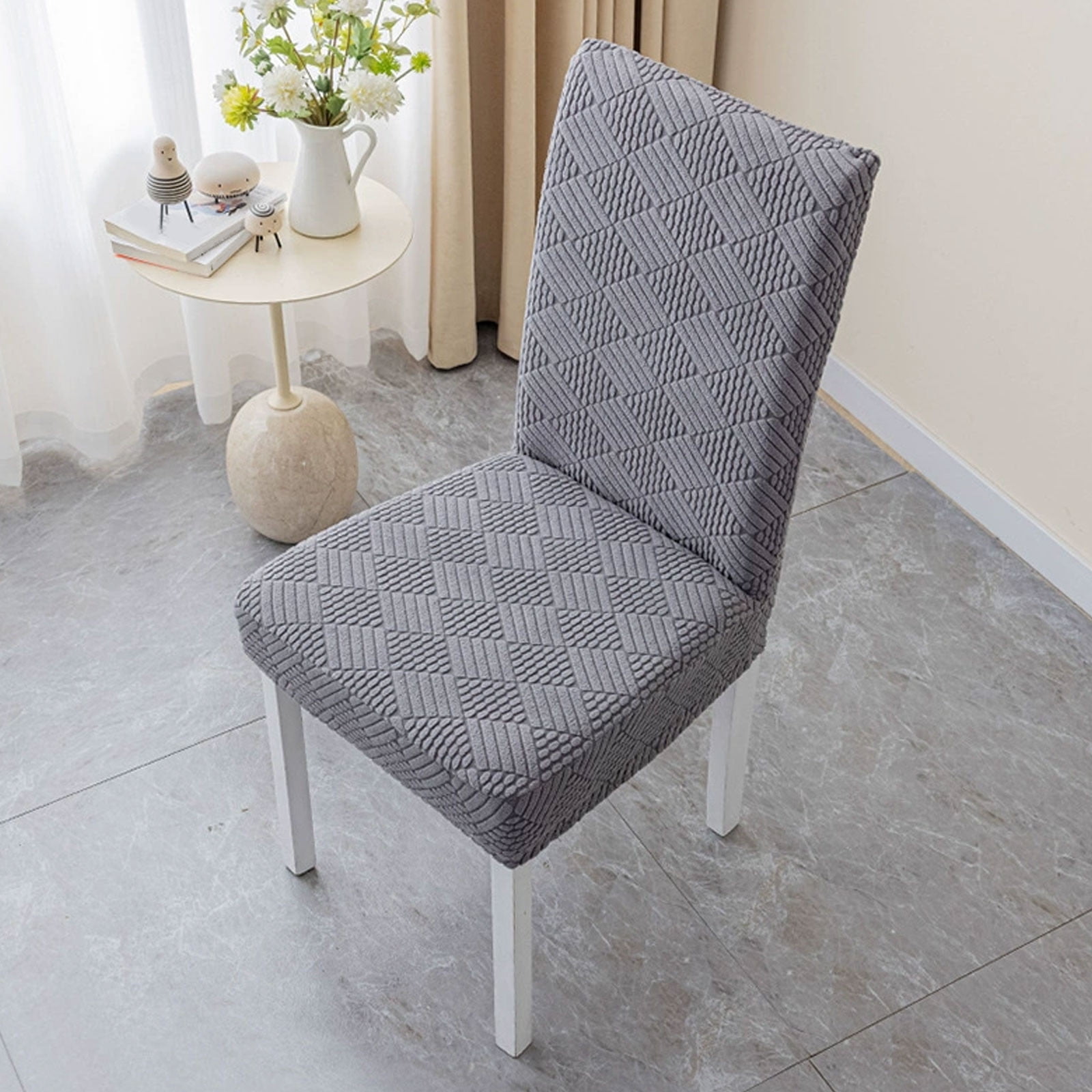Elastic Dining Table Chair Cover, Stretchy Half Round Chair Protector ...