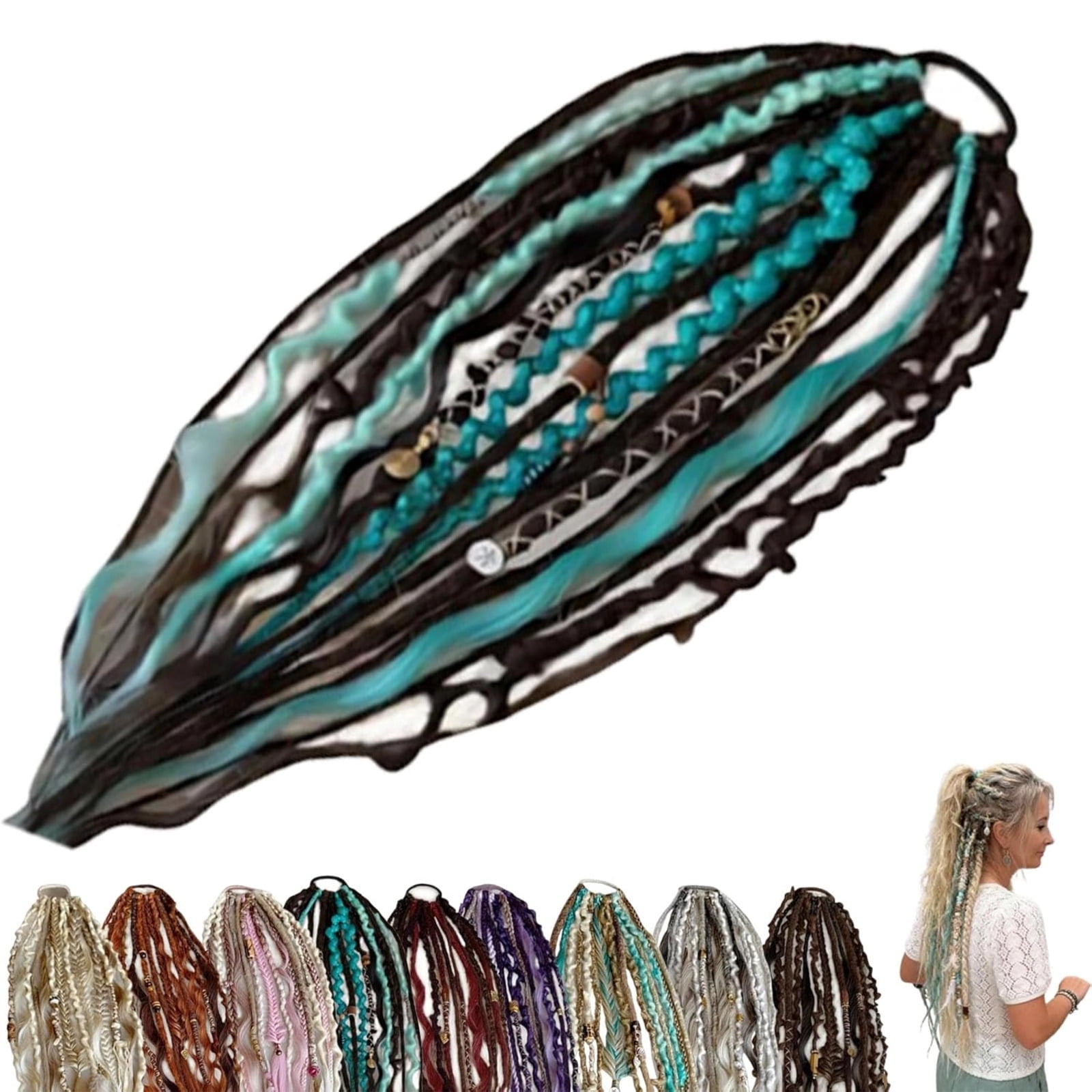 Elastic Dread Ponytail, Bohemian Ponytail Extension, One-Minute Install ...