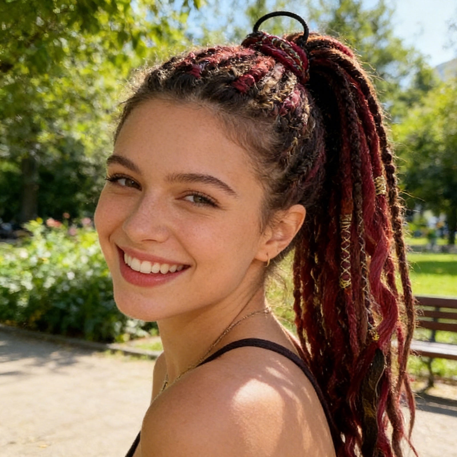 Elastic Dread Ponytail - Boho Braided Dreadlock Hair Extension with ...