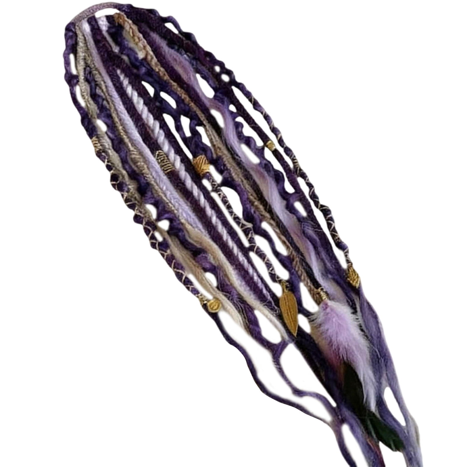 Elastic Dread Ponytail, Boho Dreadlock Ponytail Extension with Beads ...