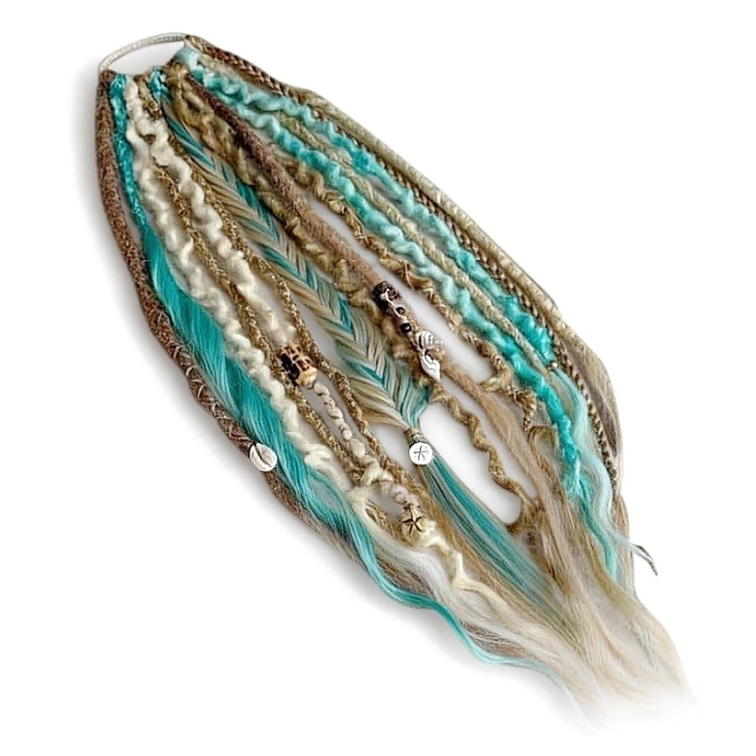 Elastic Dread Ponytail Extension, Boho Dread Ponytail with Beads and ...