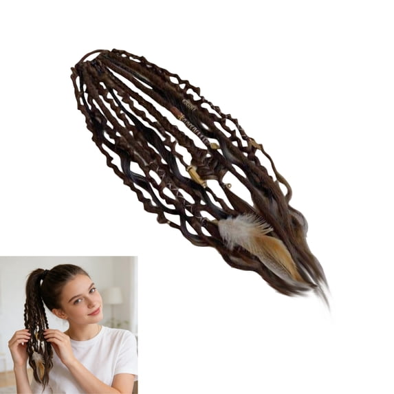 Elastic Dread Ponytail Extension, Boho Dreadlock Extensions Hair Braid ...