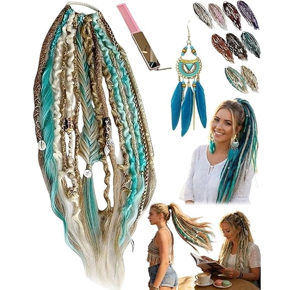 Elastic Dread Ponytail Extensions, Boho Dreadlock Hair Extension with ...