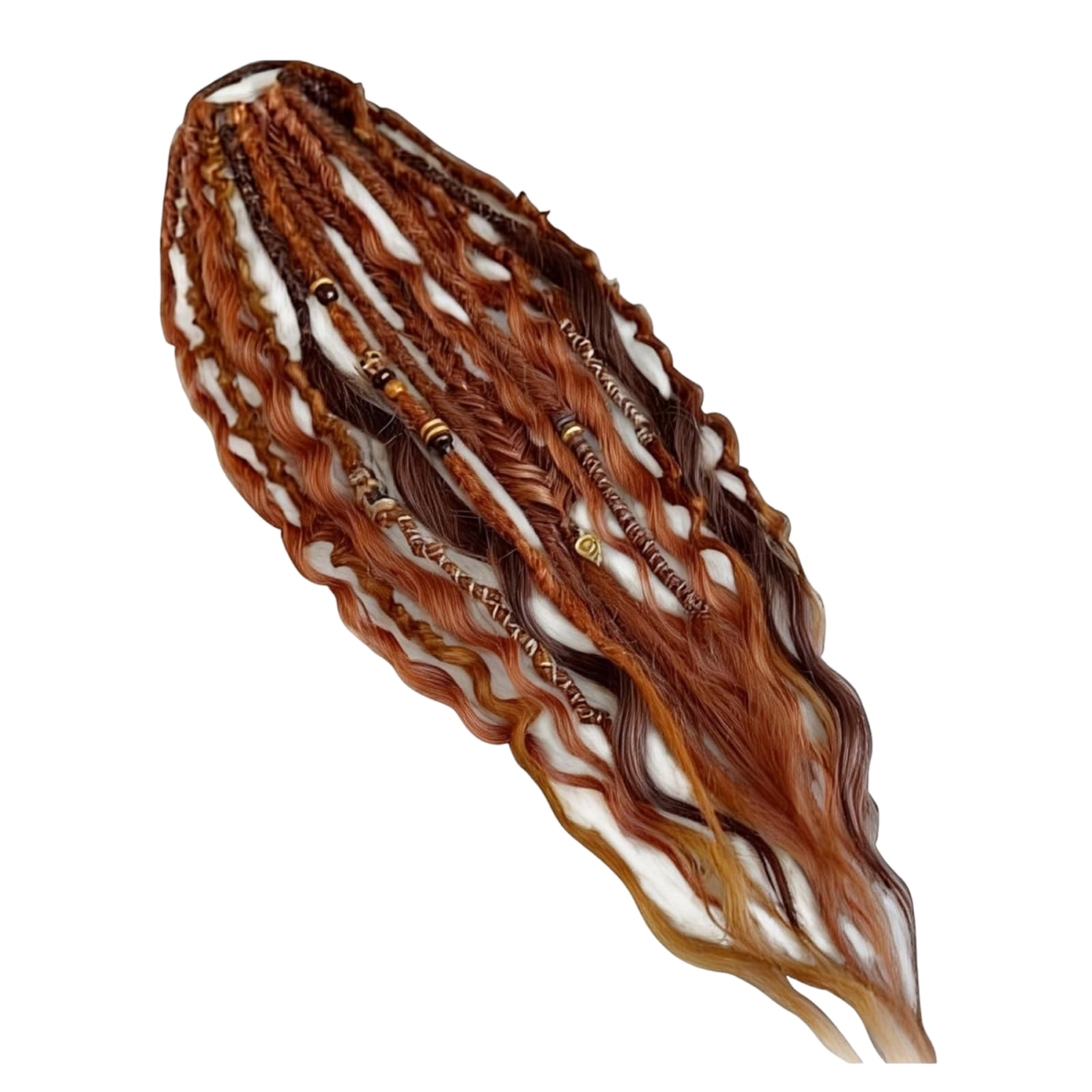 Elastic Dread Ponytail Hair Extension Boho Beads Shell Charm Details ...