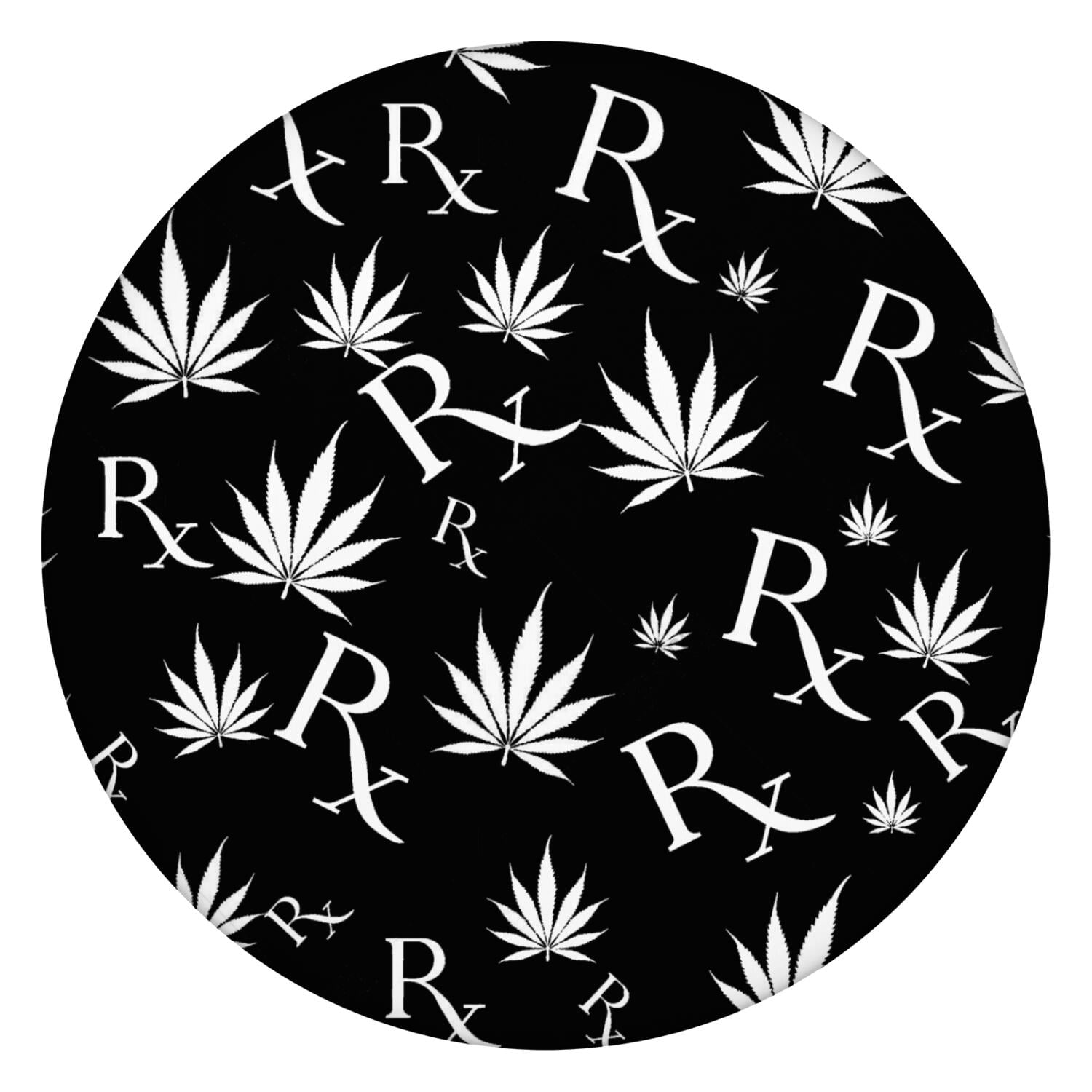 Elastic Edge Round Table Cover - Trippy Cannabis Leaf Pattern, 100% ...