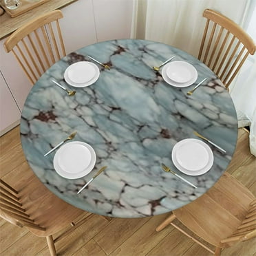 "UMINEUX Waterproof Round Fitted Vinyl Tablecloth, Elastic Edge ...