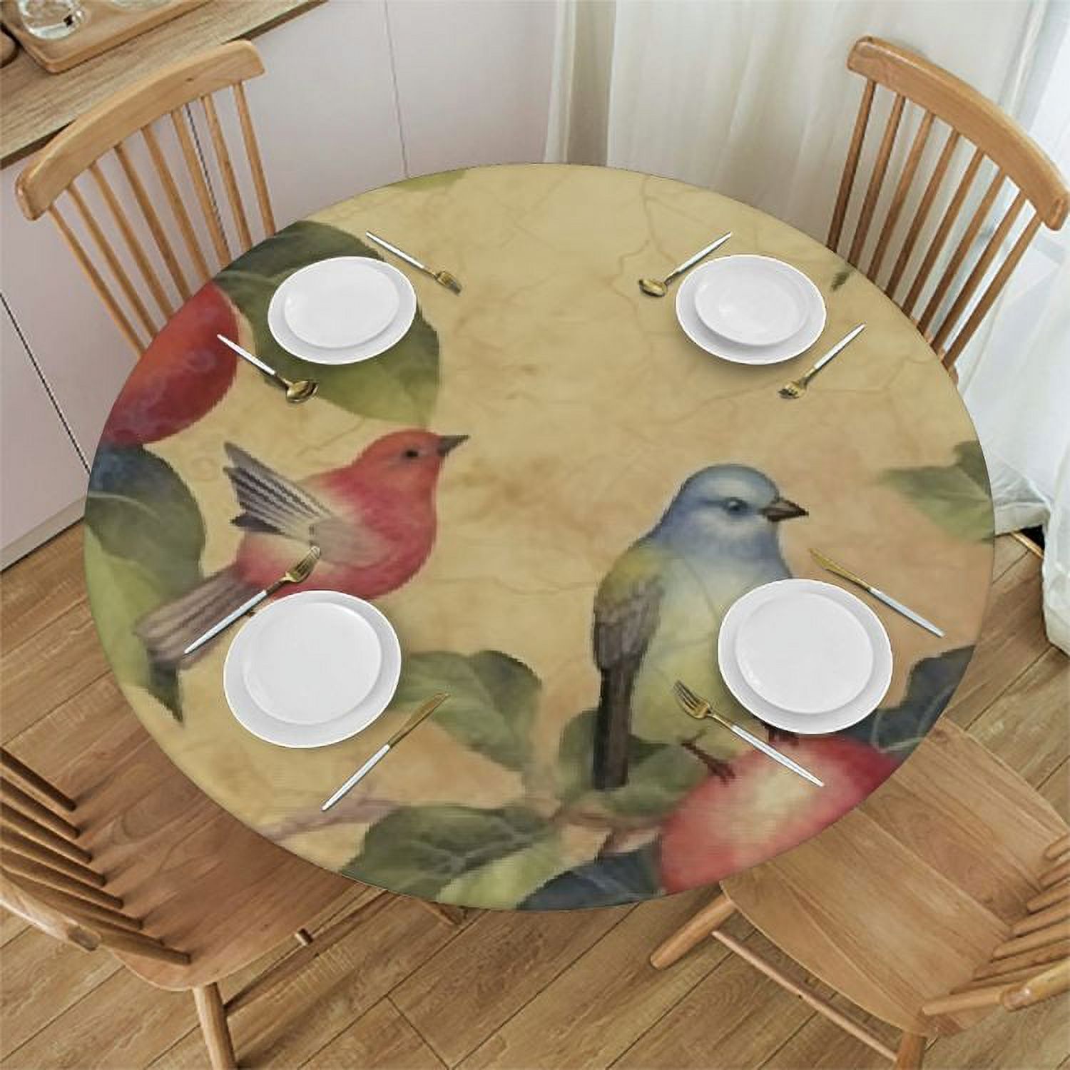 Elastic Edged Flannel Backed Vinyl Fitted Table Cover - Antique Fruit ...