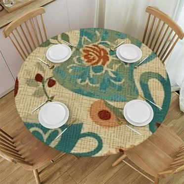 LAMINET Deluxe Elastic Edged Flannel Backed Vinyl Fitted Table Cover ...