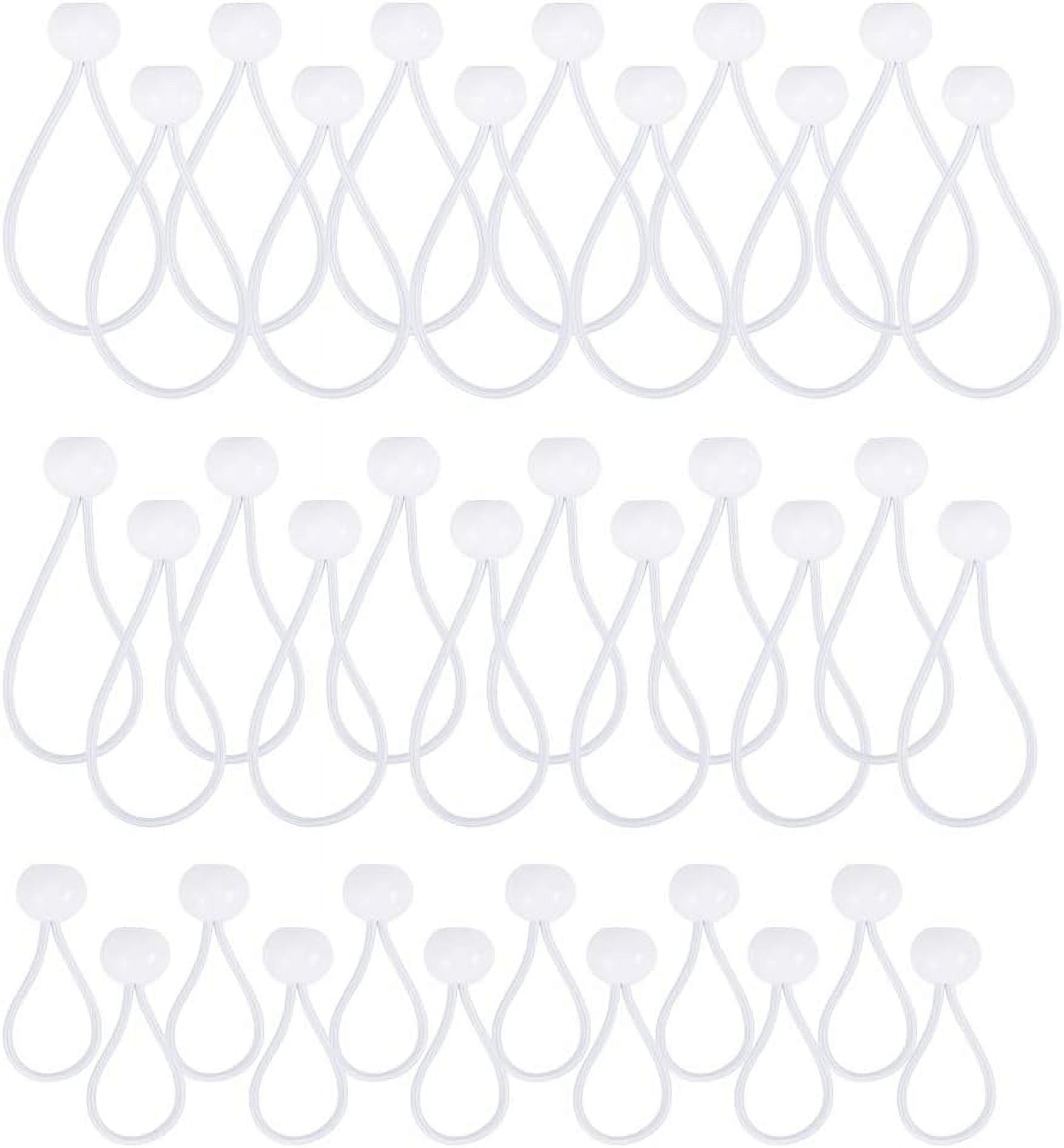 Elastic Fibre 36 Pcs Ball Bungee Cords White Bungee Cord Loop Straps ...