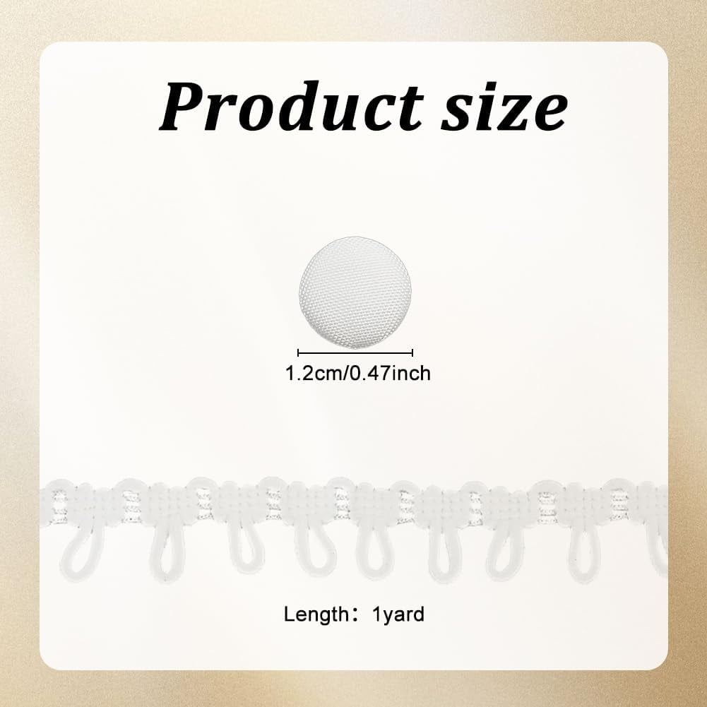 Elastic Fibre Button Tapes 1-Hole Silk & Plastic Shank Buttons White ...