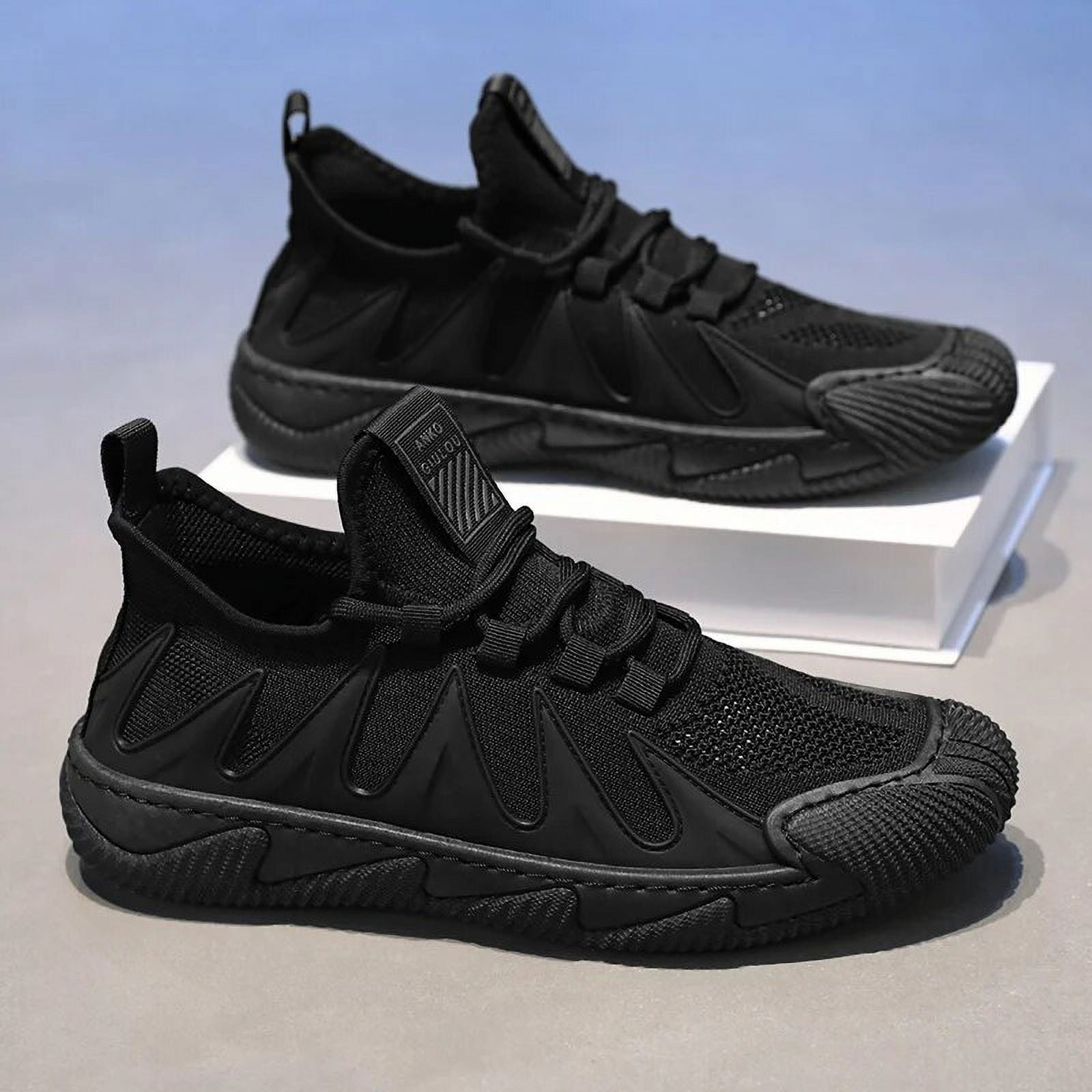 Elastic Flying Fabric Shoes For Men Mesh Breathable Soft Sole Fitness ...