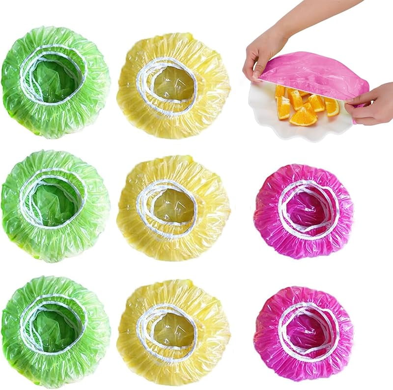 Elastic Food Storage Covers Reusable Stretch Plastic Wrap Bowl Covers Fresh Keeping Bags Elastic ...