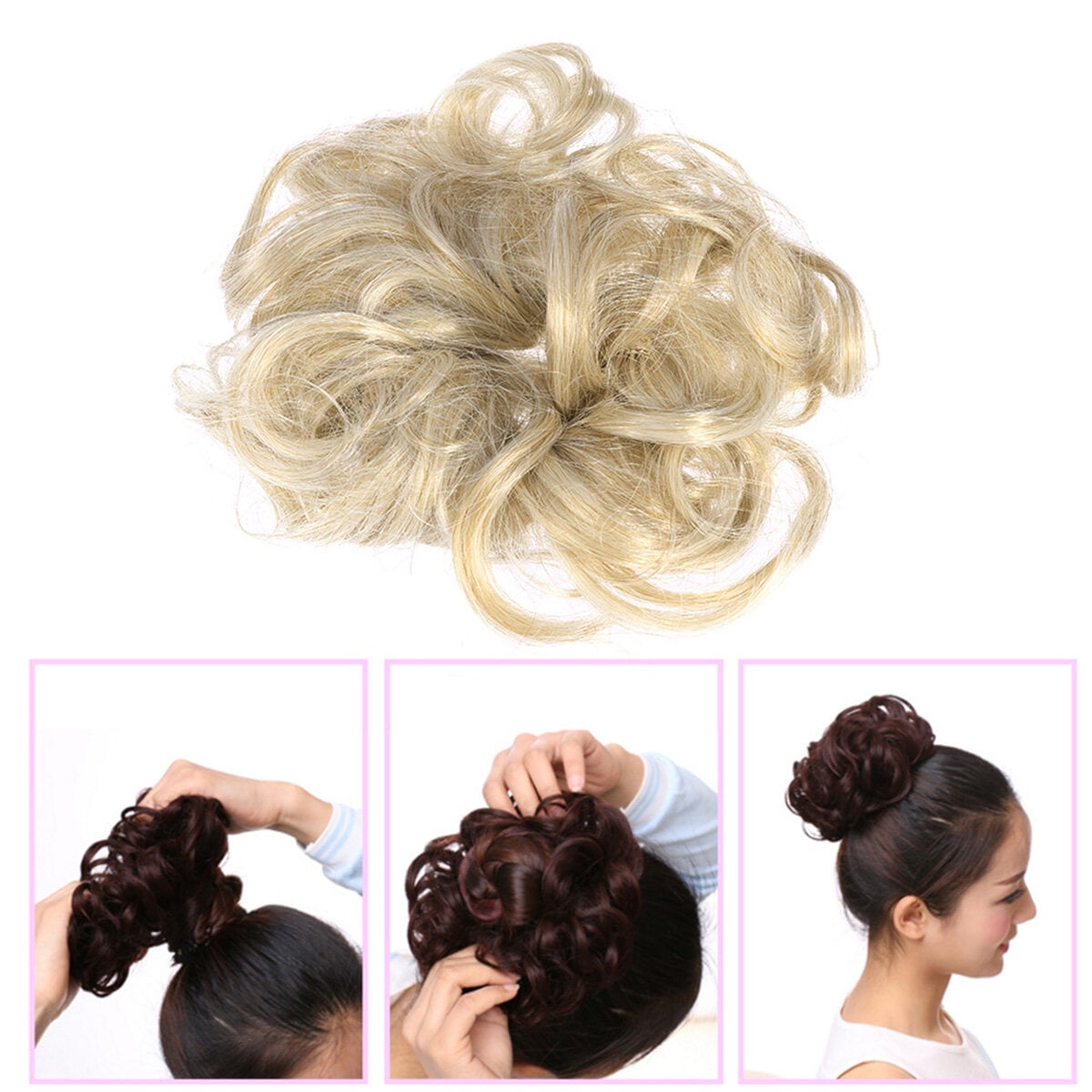 MERRYHAPY Bun Extensions For Women Hair Extension Bun Hairpieces Golden ...