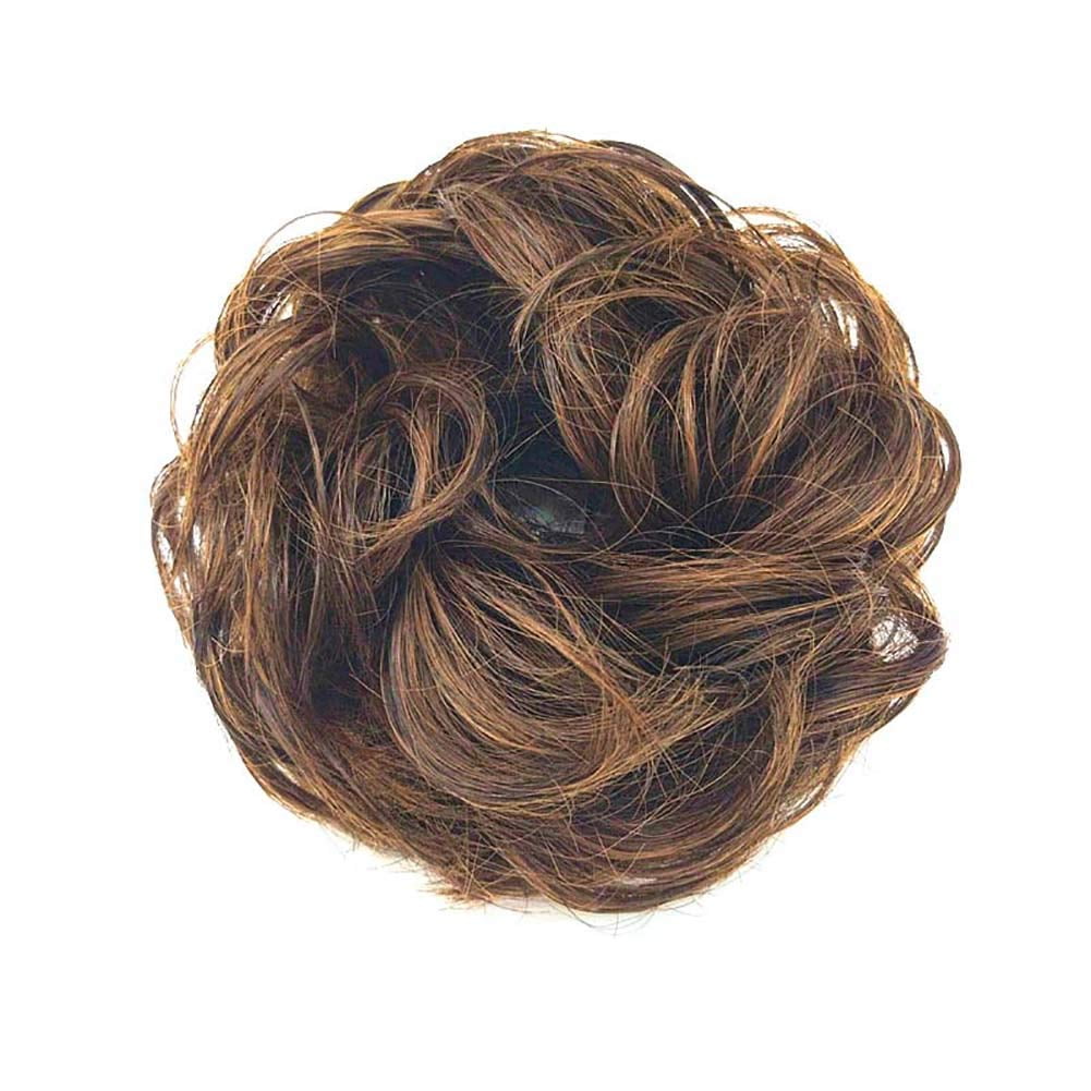 Elastic Hair Bun Fake Ponytail Extension Messy Wavy Realistic Chignon ...