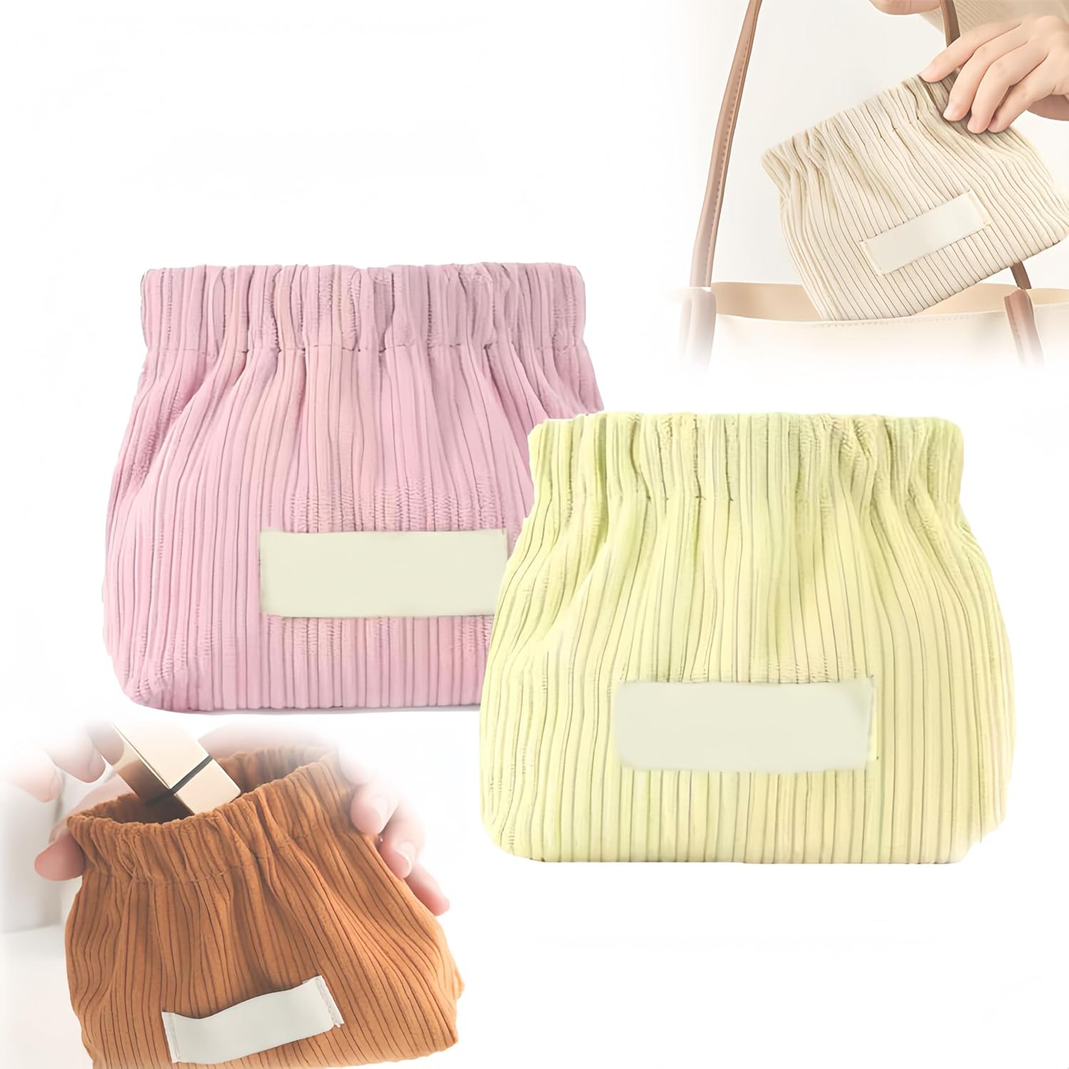 Elastic Hair Tie Organizer,2026 New Portable Travel Corduroy Storage ...