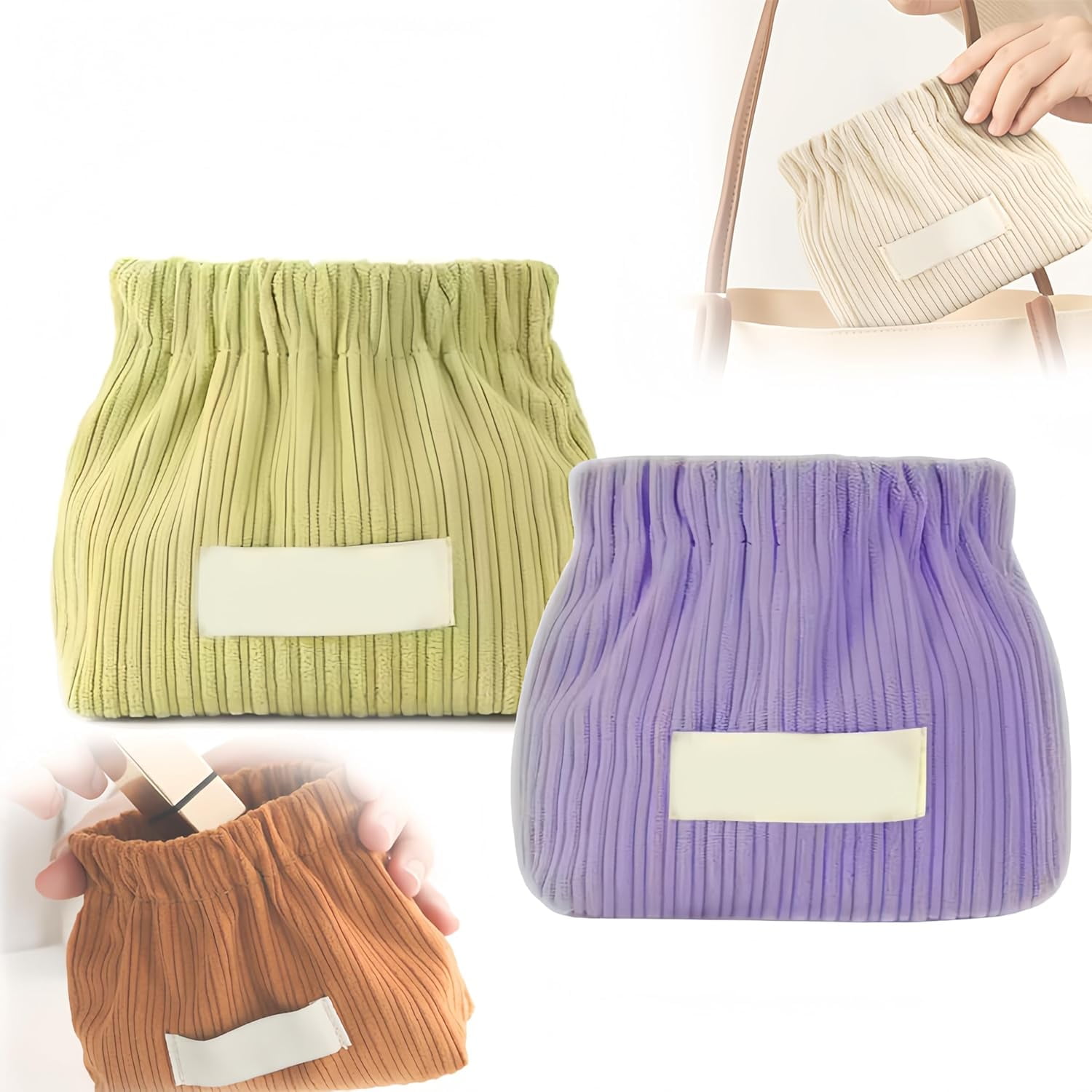 Elastic Hair Tie Organizer,2026 New Portable Travel Corduroy Storage ...