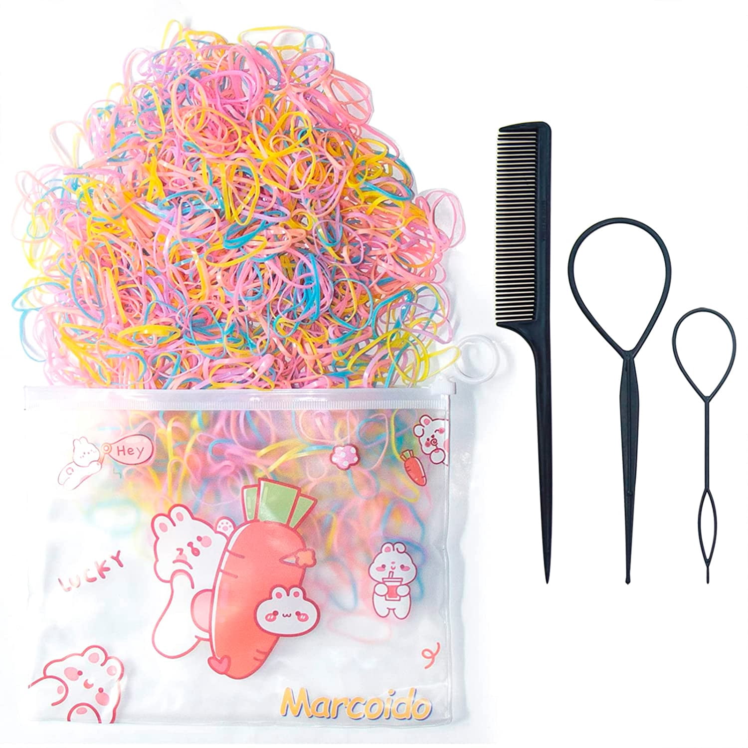 Elastic Hair Ties, Multi-Color 1000 Count For Children Little Girl Kid ...