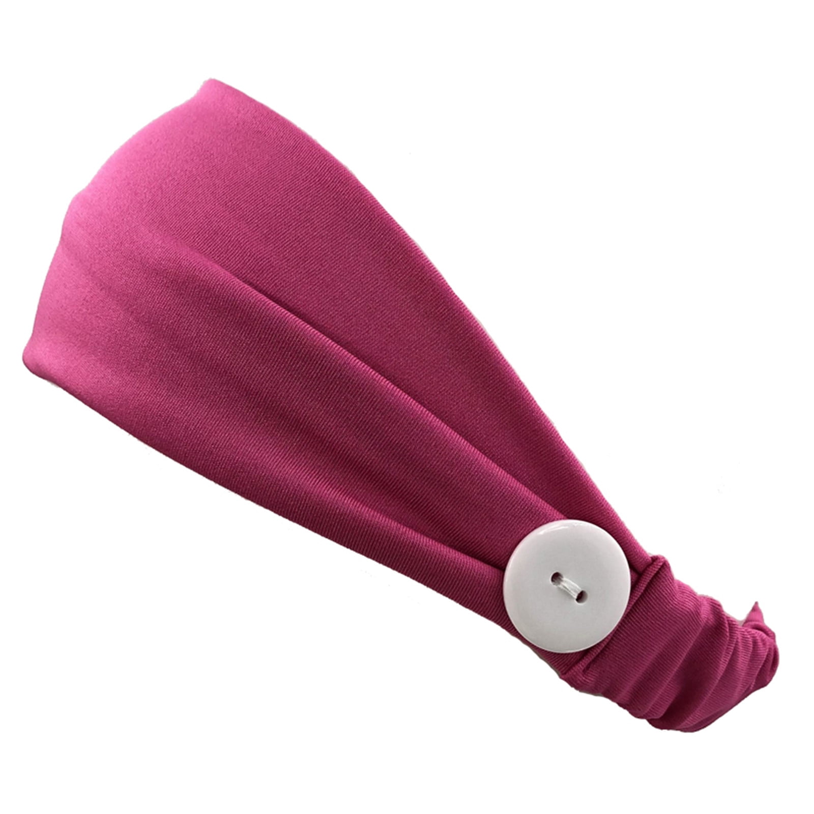 Elastic Headband With Button Yoga Workout Running Turban Hair ...