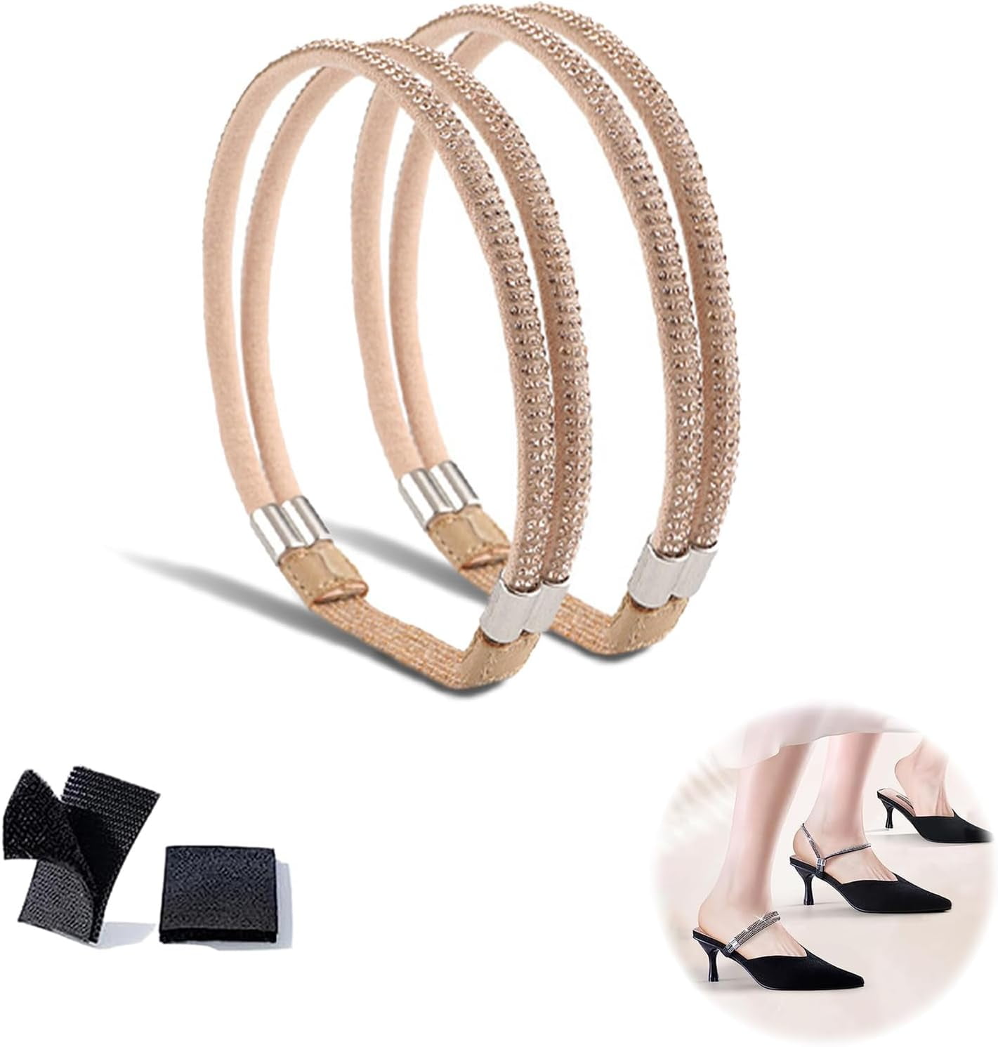 Elastic High Heels Shoe Straps, Rhinestone Elastic Detachable Shoe ...