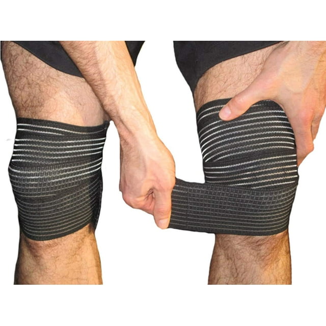 Elastic Knee Compression Bandage Wraps – Knee Support Straps for Legs ...