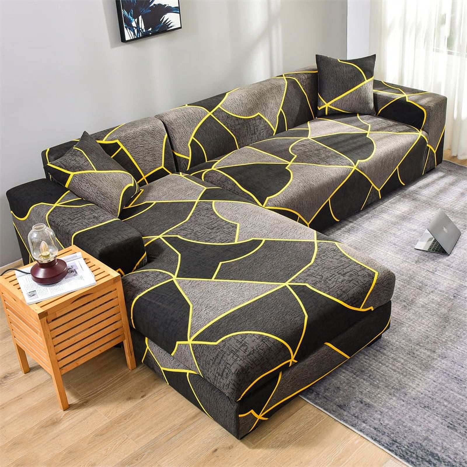 Elastic L-Shape Sofa Covers for Living Room Funda Sofa Couch Cover ...
