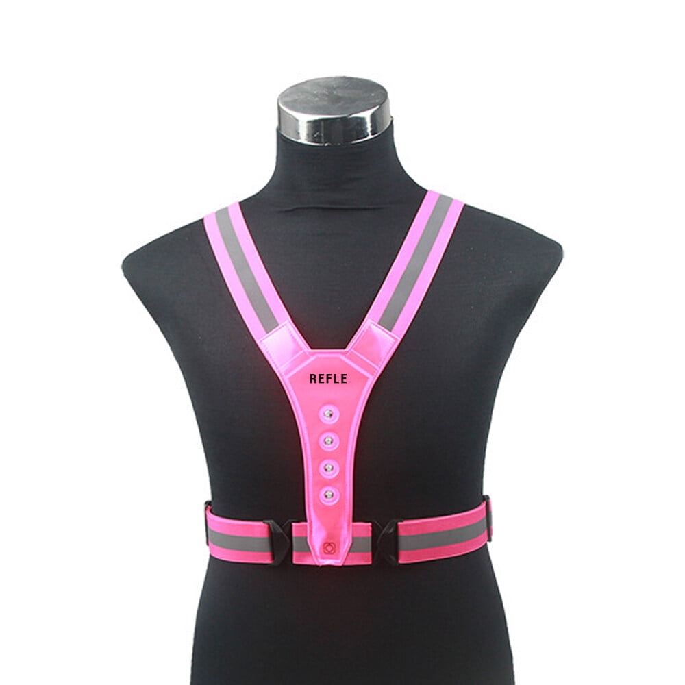 Elastic LED Reflective Vest High Visibility Light Up Running Vest for ...