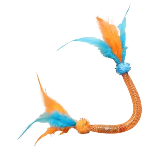 Elastic Mesh Self-Stimulating Cat Toy with Catnip, Lively Feathers ...