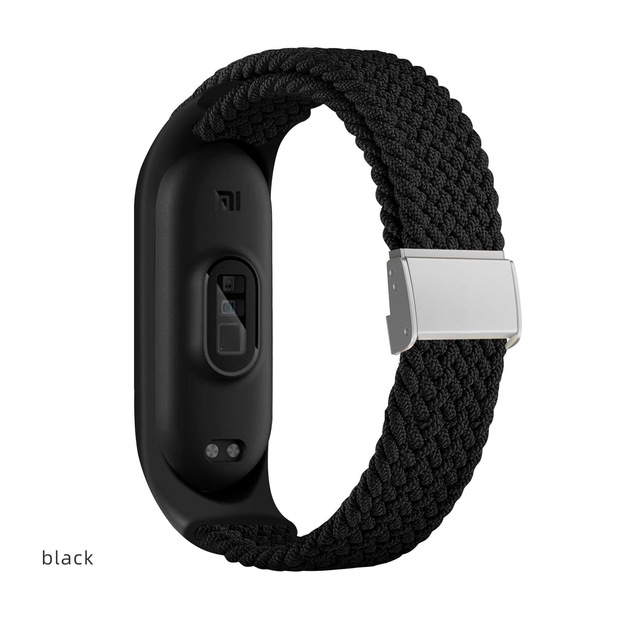 Elastic Nylon Band Compatible With Mi band 7 bracelet with Stainless ...