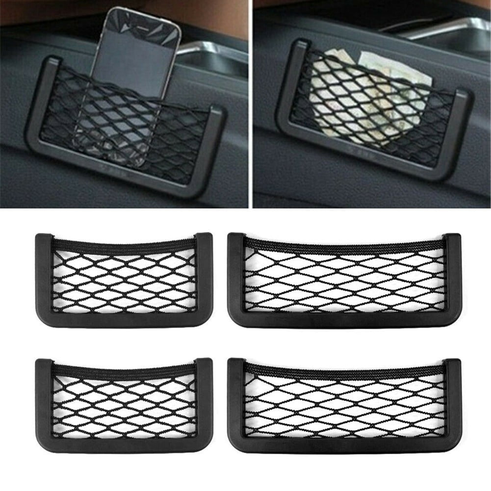 Elastic Nylon Car Side Storage Net Mesh Seat Back Pockets with 2 Small ...