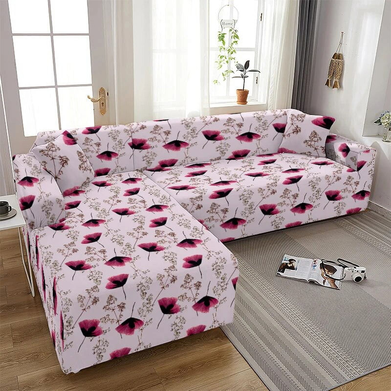 Elastic Plain Sofa Cover Stretch Tight Wrap All-inclusive Sofa Cover ...