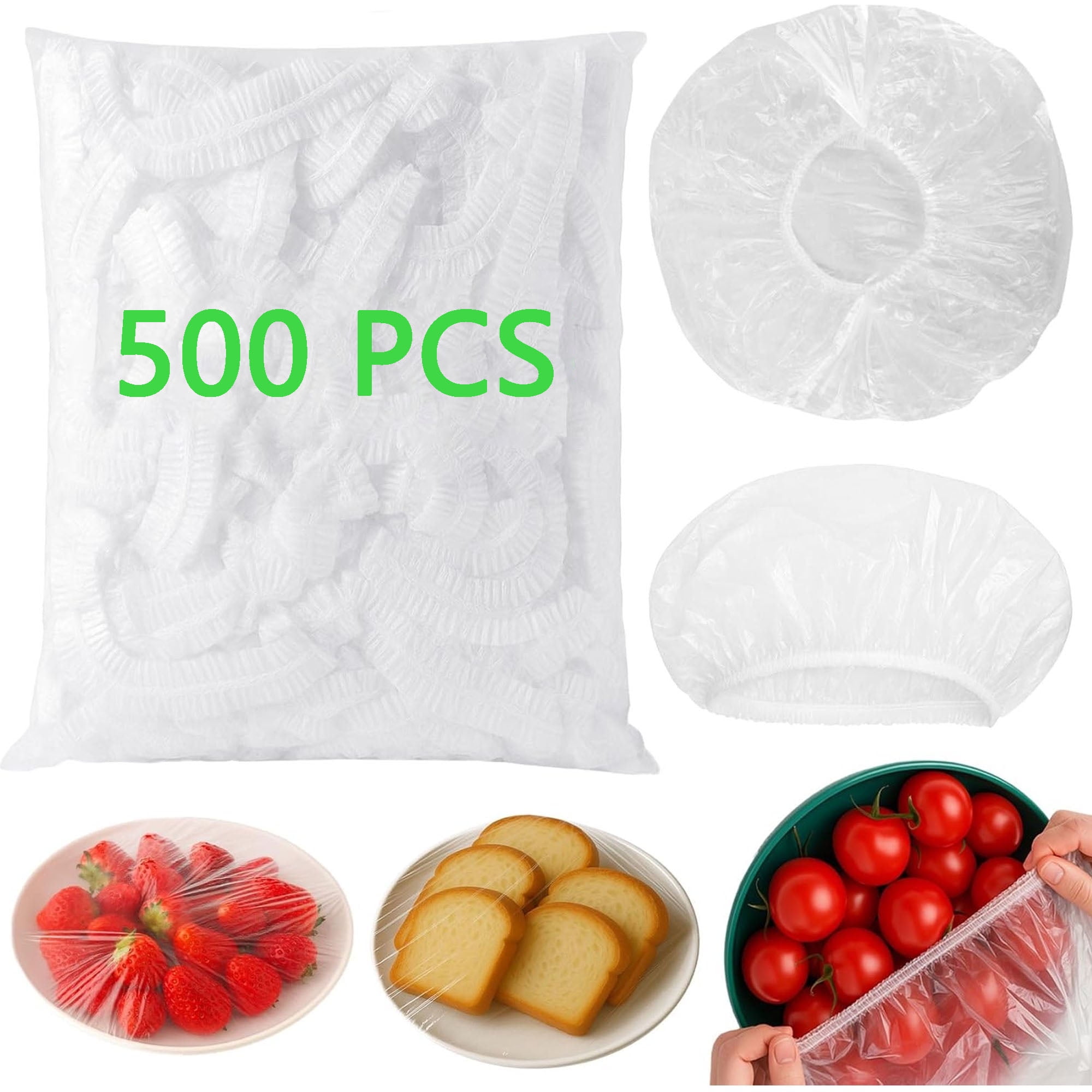 Elastic Plastic Bowl Covers, 12 Inch. Pack of 500 Clear Plastic ...