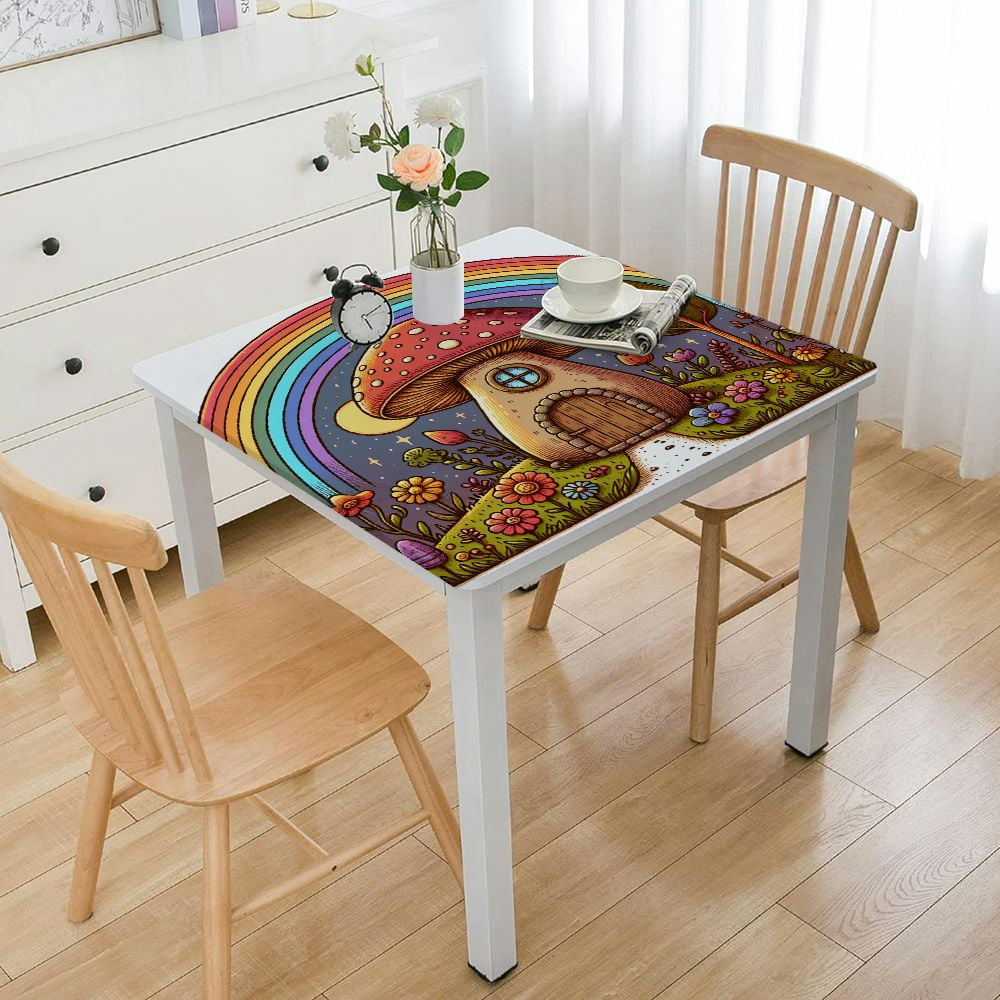 Elastic Polyester Fitted Table Cover,Little Shroom House in Garden of ...