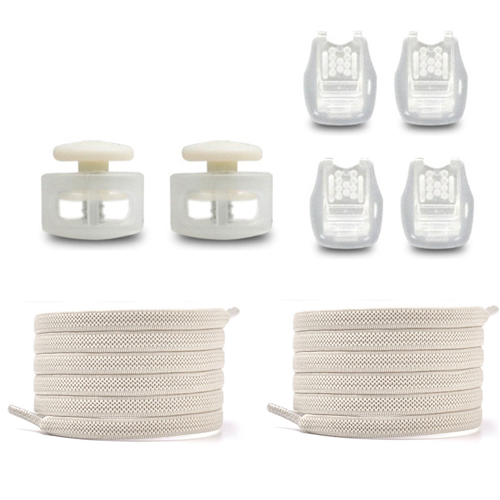 Elastic Polyester Shoe Laces with Cord Lock Fasteners 3mm Wide 100cm ...