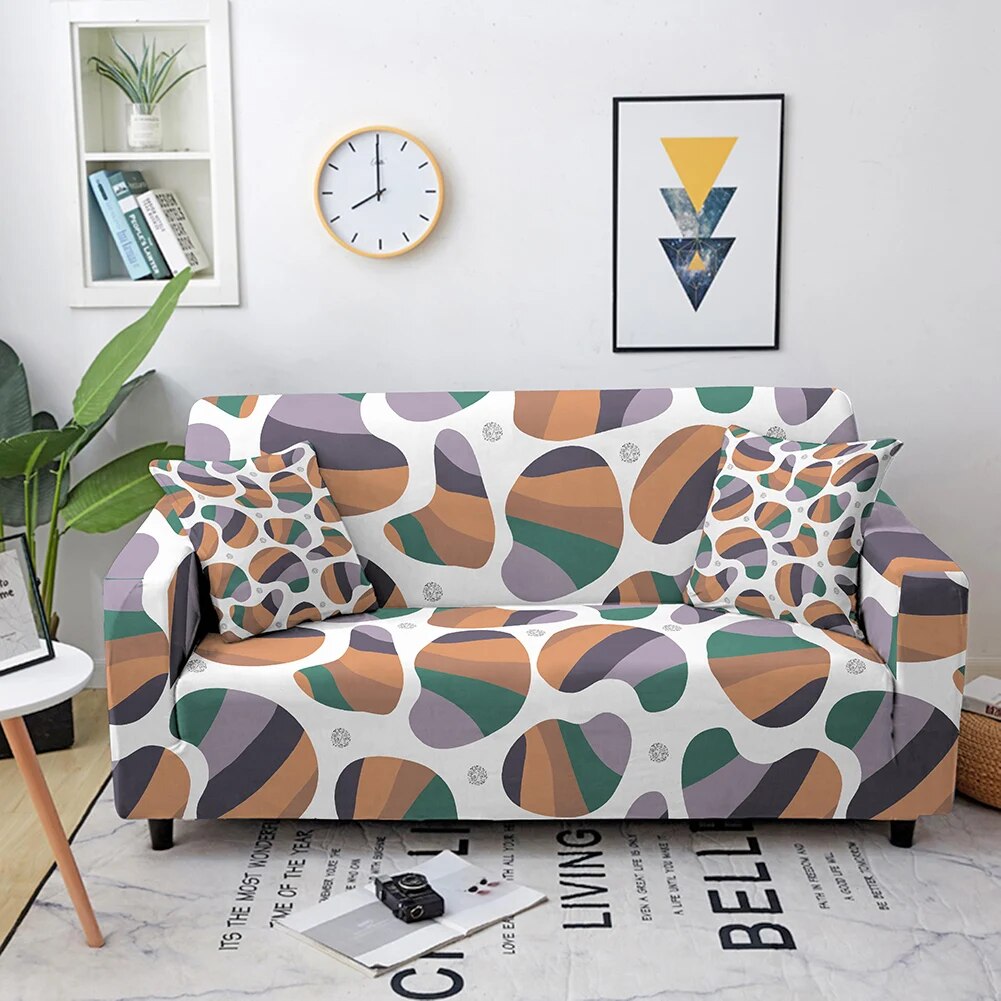Elastic Polyester Sofa Cover For Living Room Geometric Couch Cover ...