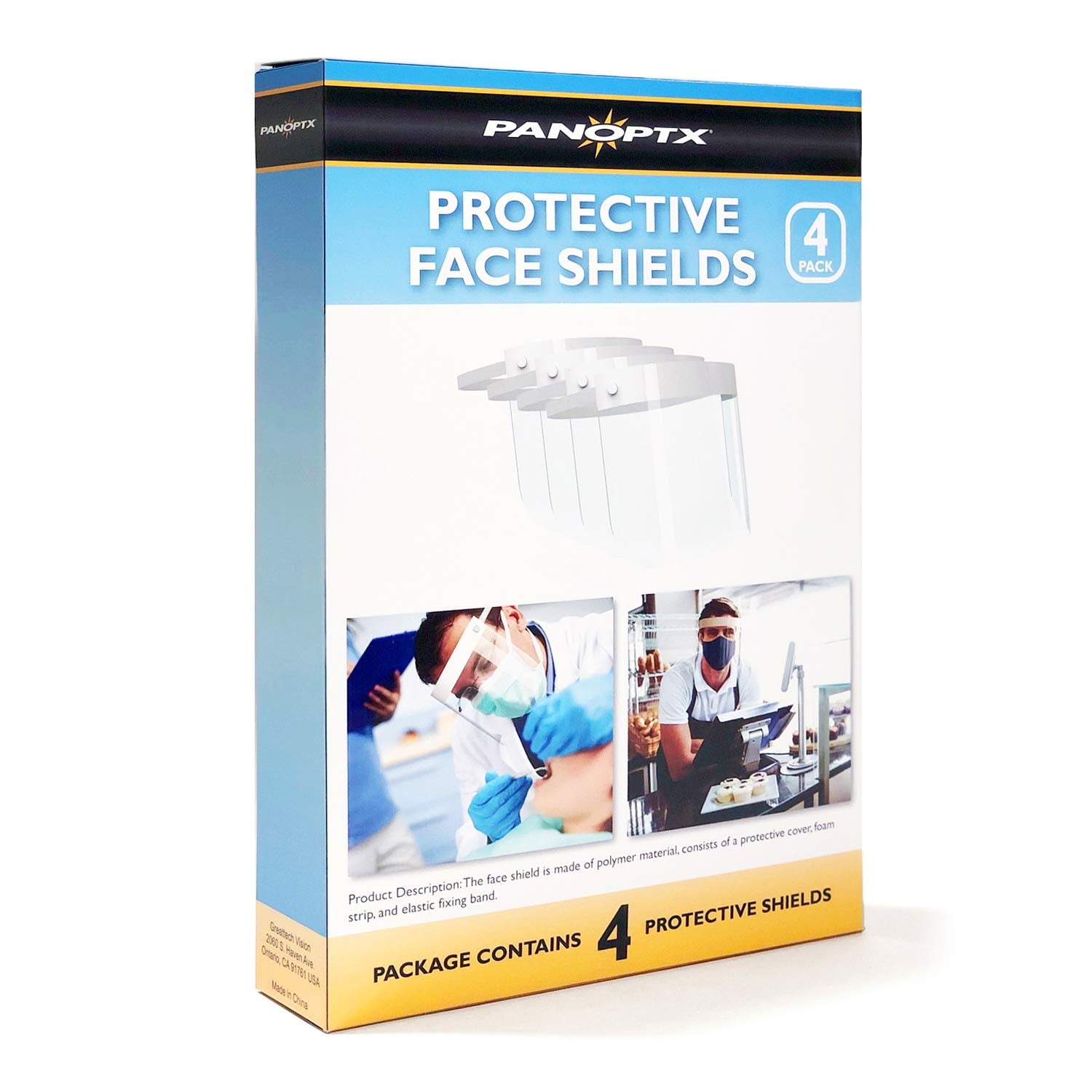 Elastic Protective Face Shields w/ Double sided ANTI-FOG Coatings by ...