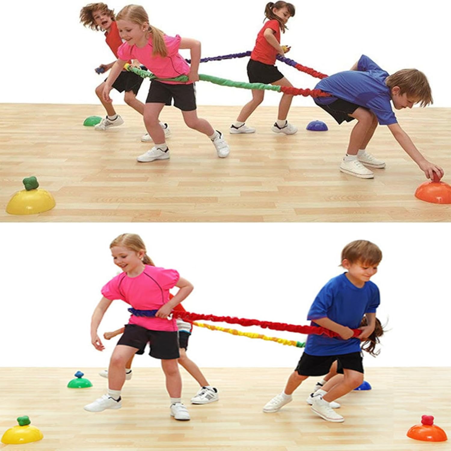 Elastic Rainbow Rope Stretchy Band Running Pull Circle Outdoor Team ...