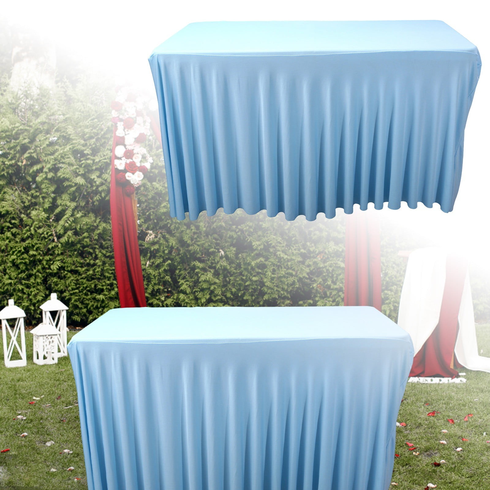 Elastic Rectangular Tablecloth for Outdoor Wedding Festival and Party ...