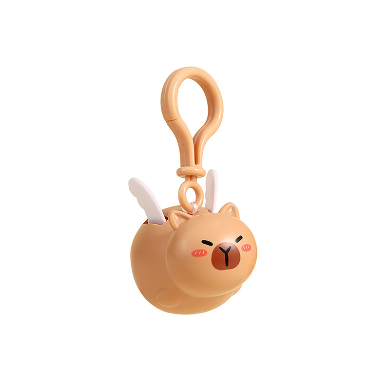 Elastic Retractable Pull Key Chain Cartoon Fly Capybara Doll Key Ring ...